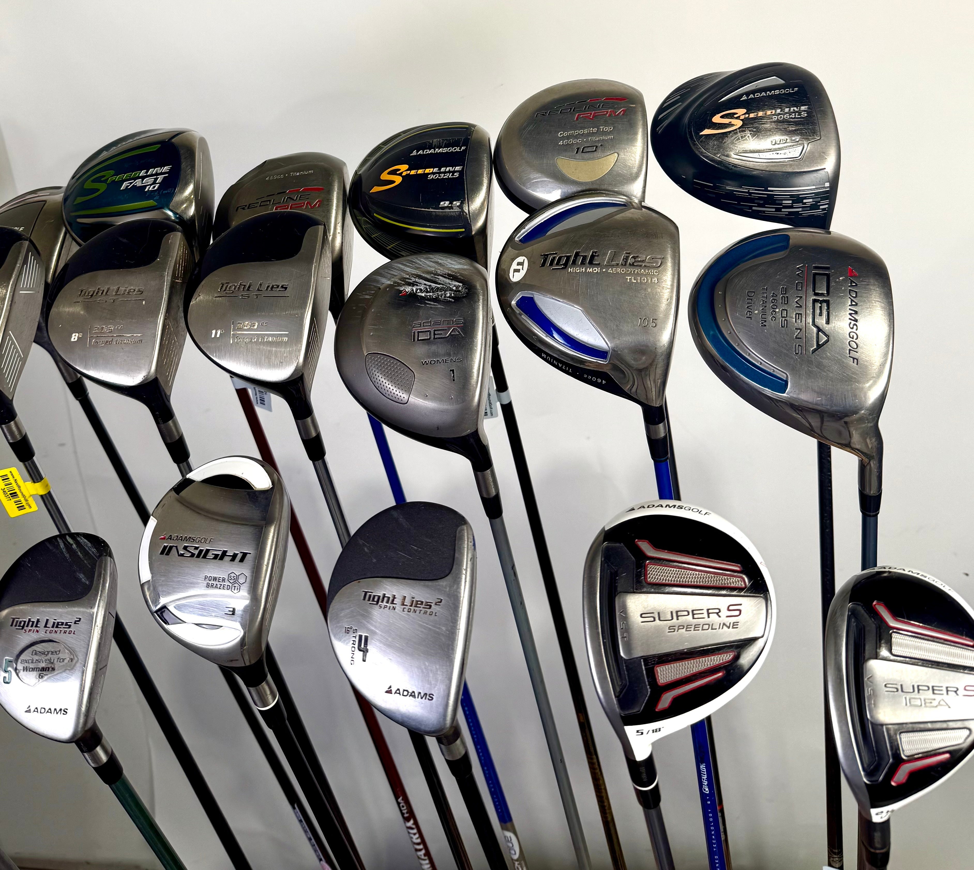 Wholesale Lot of 24 Adams Drivers, Fairway Woods, Hybrids, And Single ...
